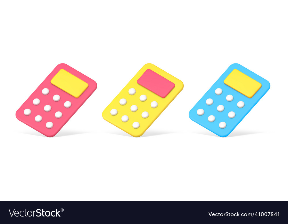 Collection calculators with buttons and display Vector Image