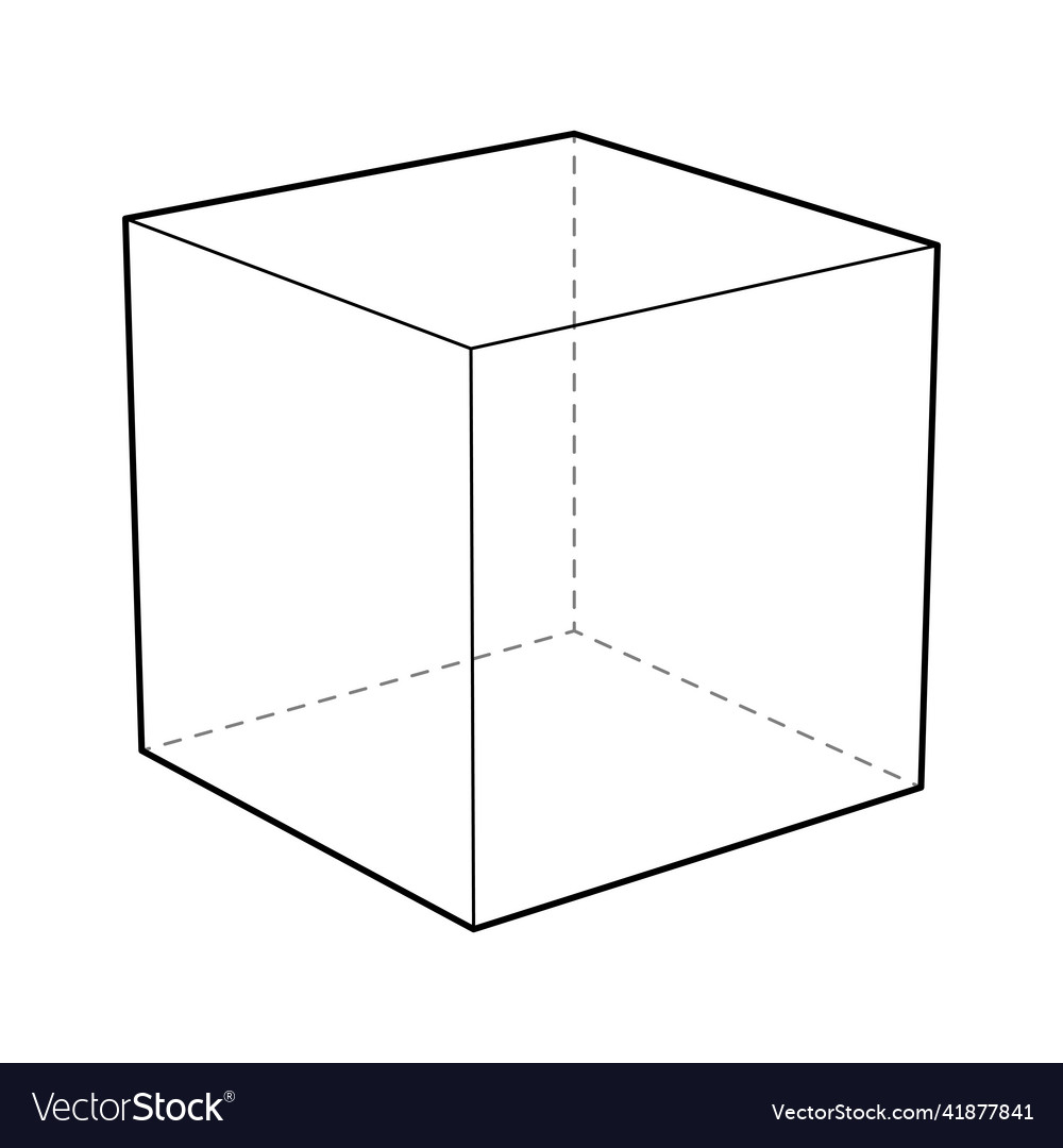 Cube stereometric shape composition Royalty Free Vector