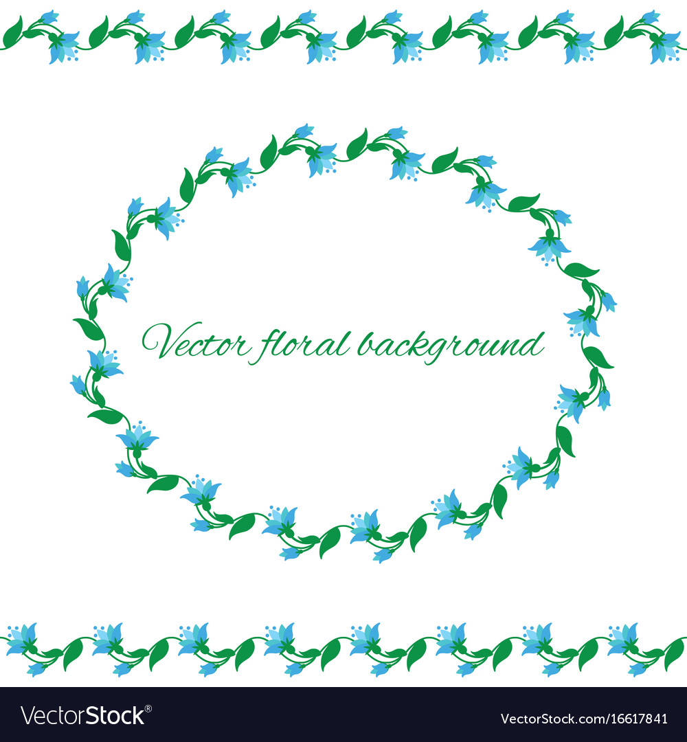 Cute colored floral borders and frame set Vector Image