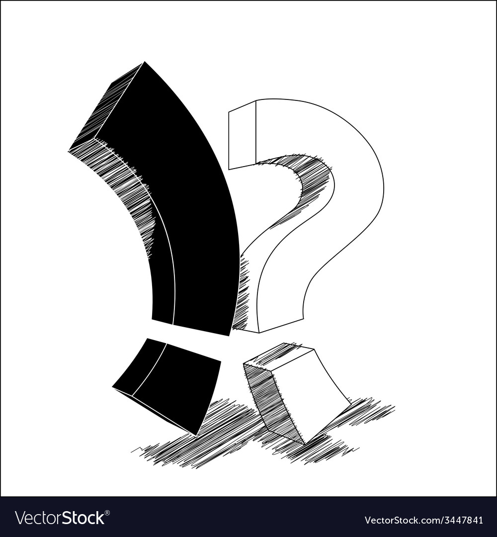 Exclamation point vs question mark Royalty Free Vector Image