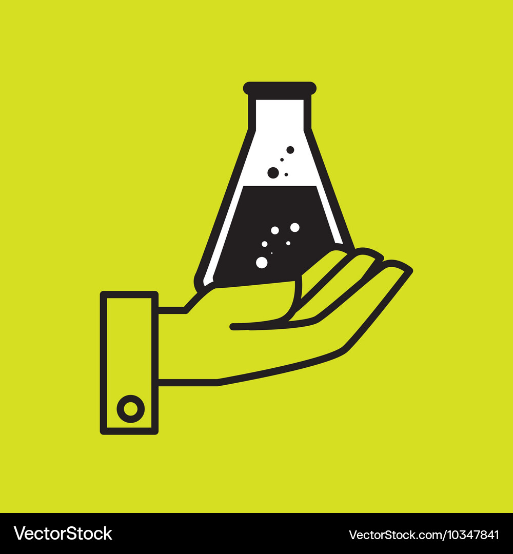 Hand laboratory tools chemistry Royalty Free Vector Image