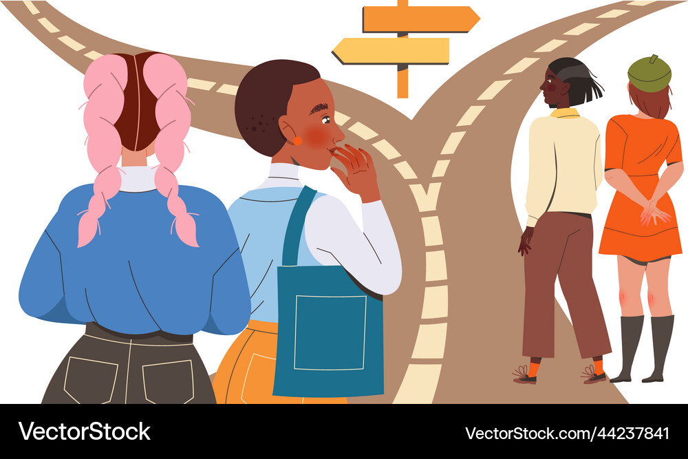 People character making their own choice choosing Vector Image