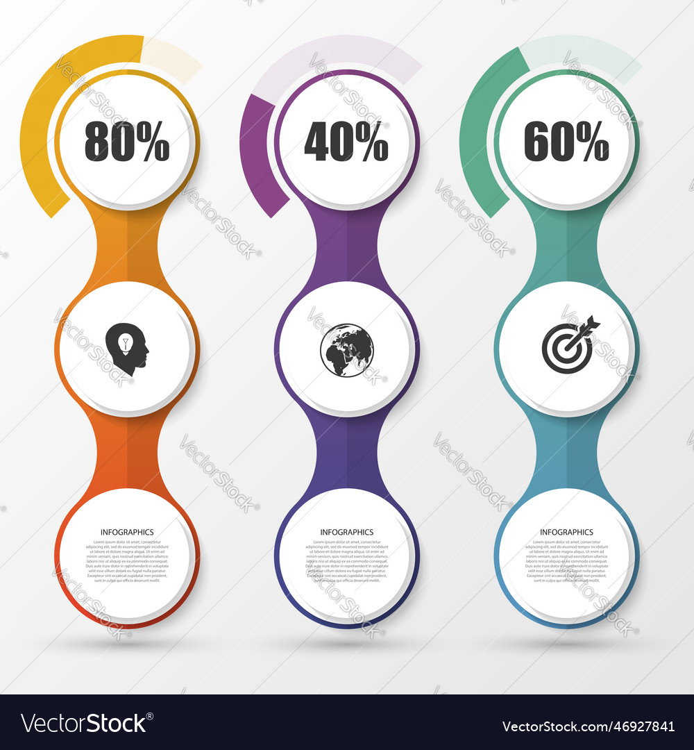 Percentage diagram presentation design elements Vector Image Percentage diagram presentation design elements Vector Image