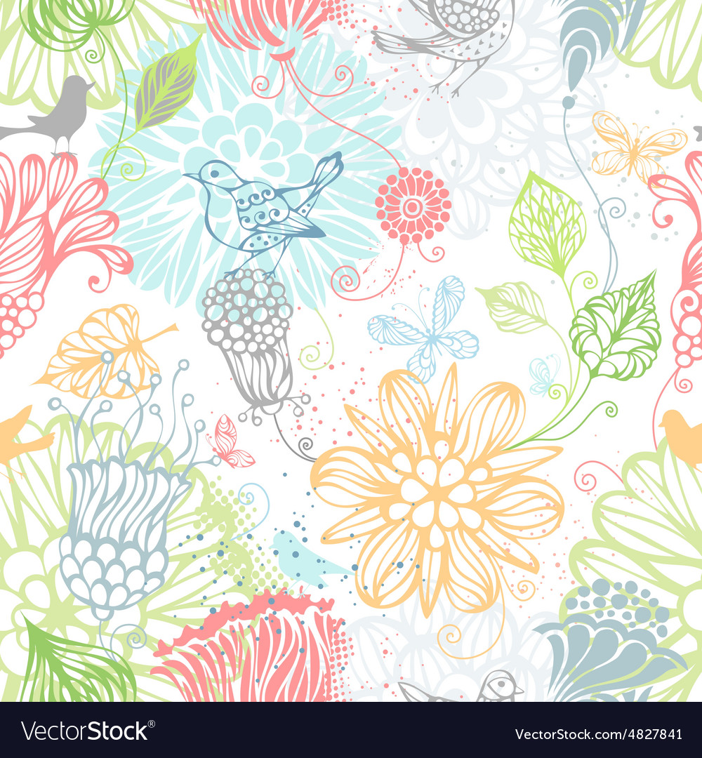 Seamless nature pattern Royalty Free Vector Image
