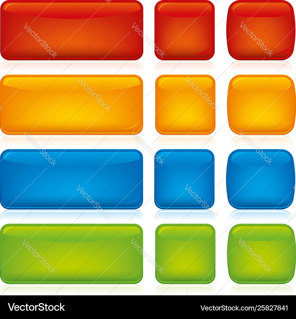 Set blank candy buttons in assorted colors Vector Image