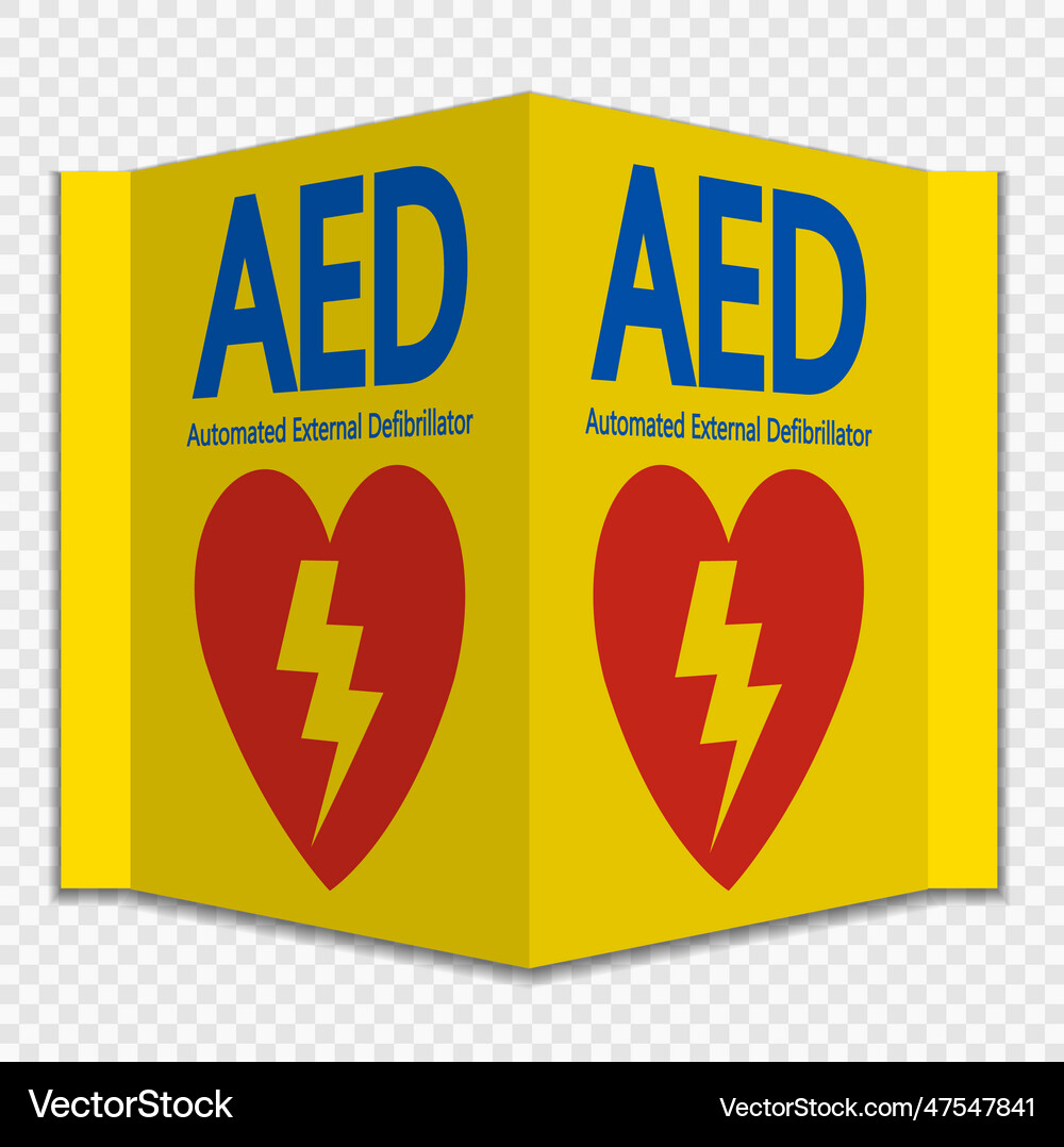 Symbol aed sign label on transparent background Vector Image