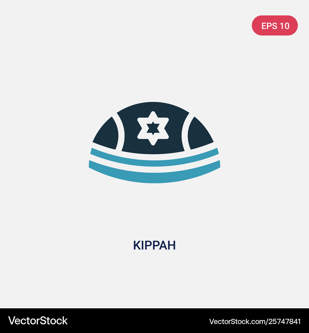 Two color kippah icon from religion concept Vector Image