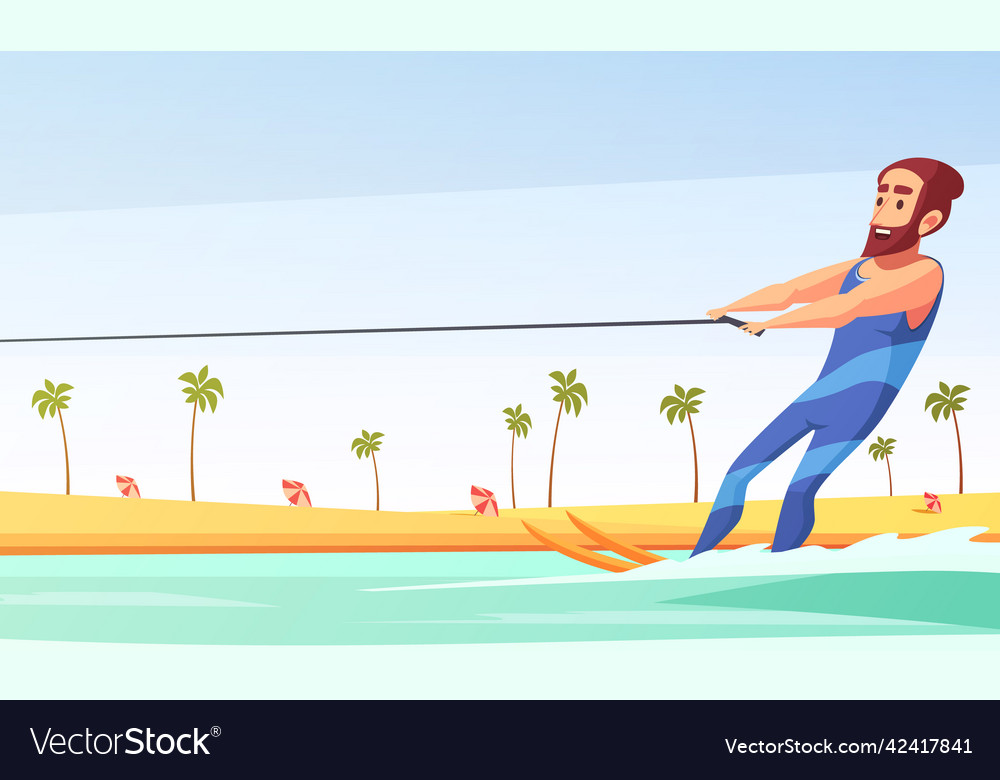 Water skiing Royalty Free Vector Image - VectorStock