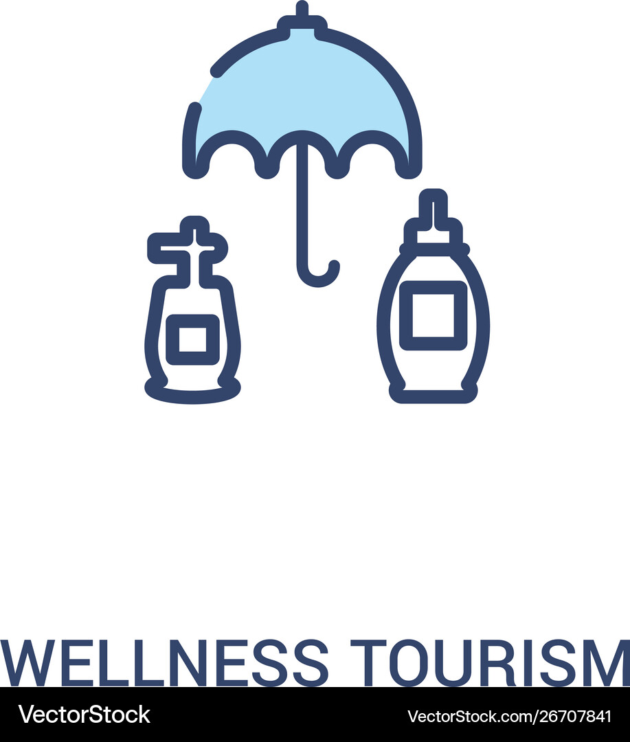 Wellness tourism concept 2 colored icon simple Vector Image