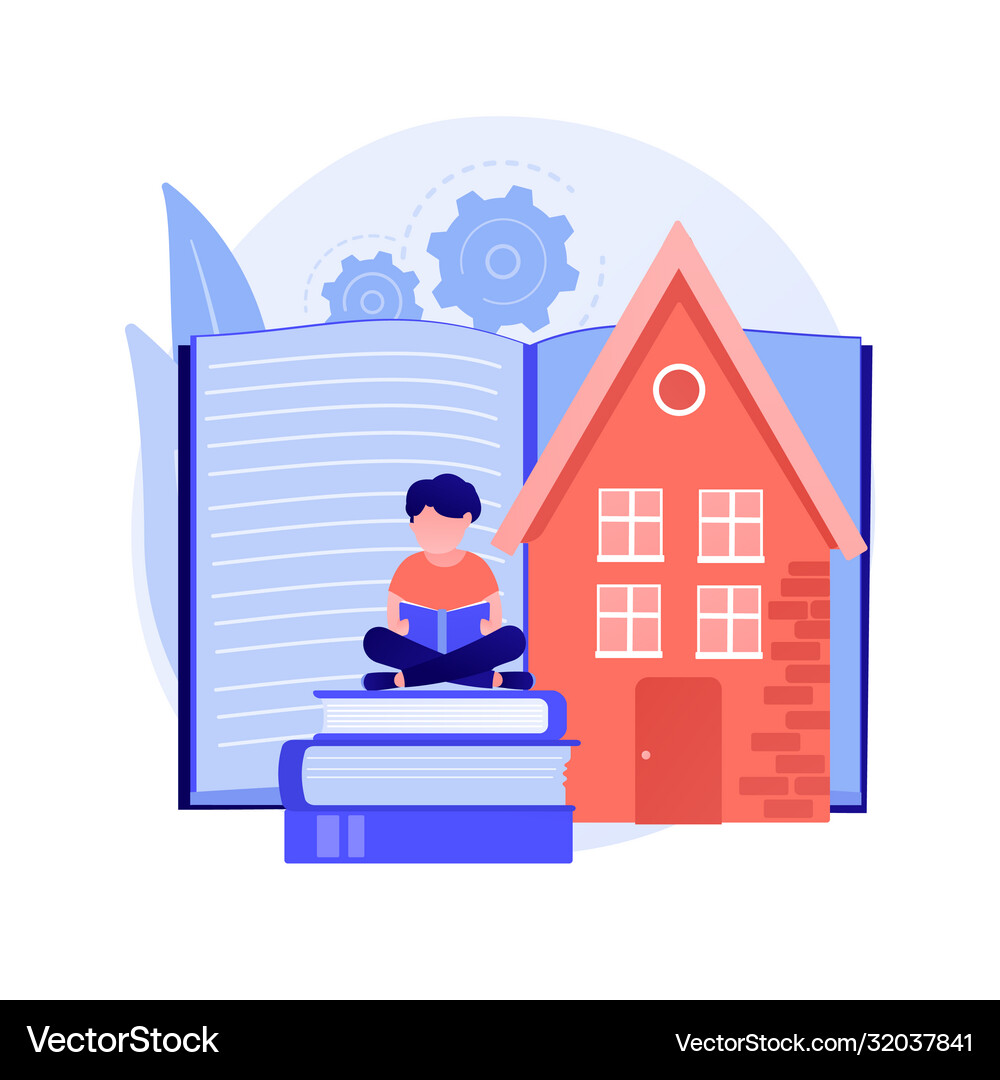 Woman reading in library concept metaphor Vector Image