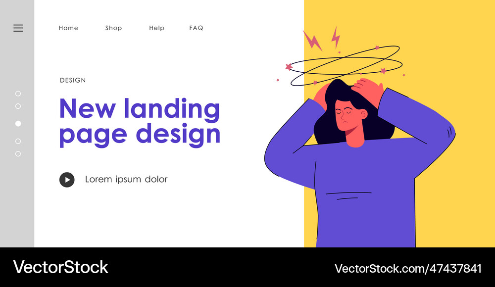 Young woman feeling dizzy or sick Royalty Free Vector Image