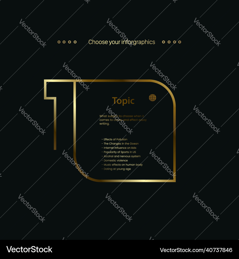 A luxury golden multipurpose infographic design Vector Image