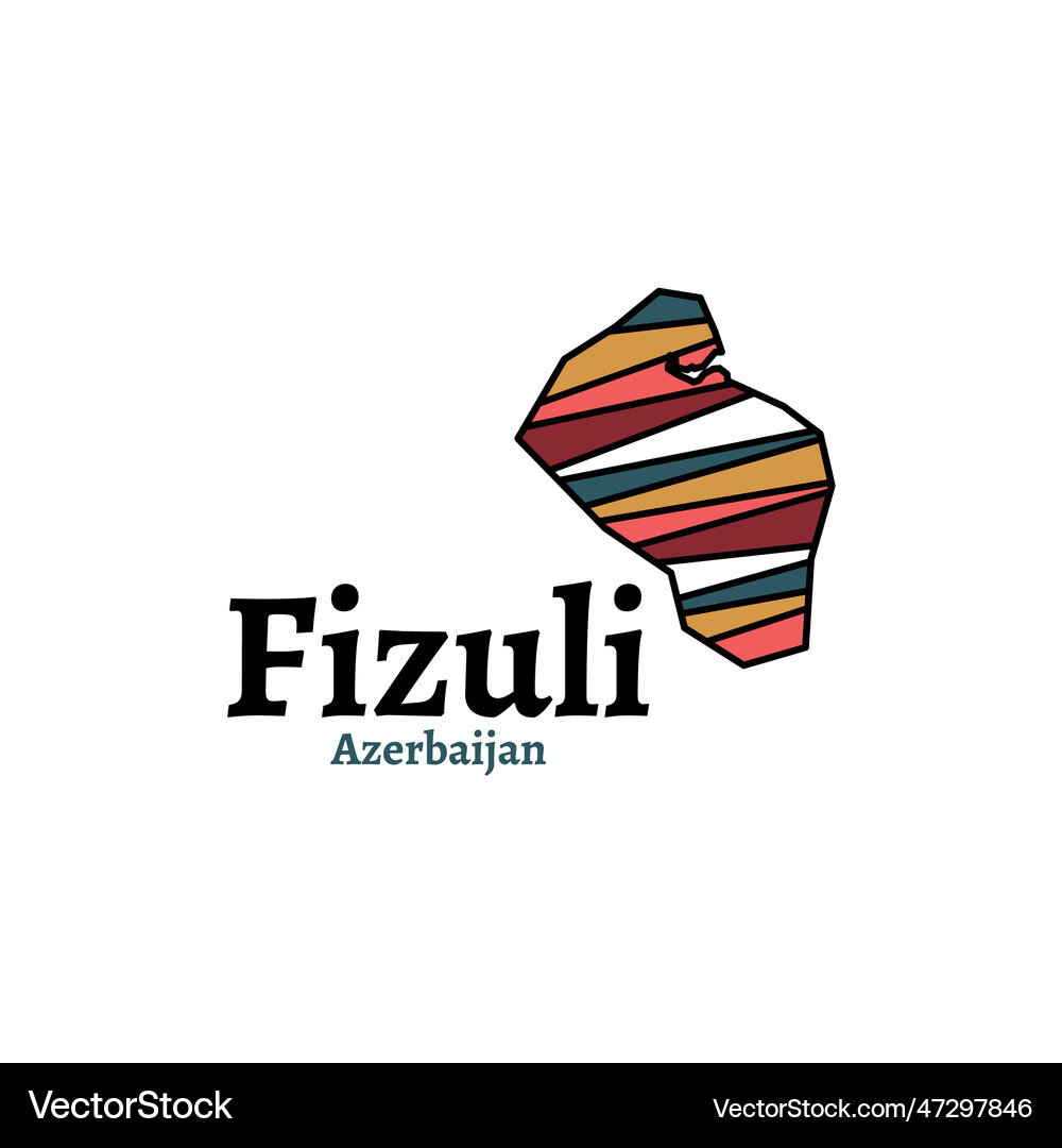 Azerbaijan fizuli map fully editable detailed Vector Image