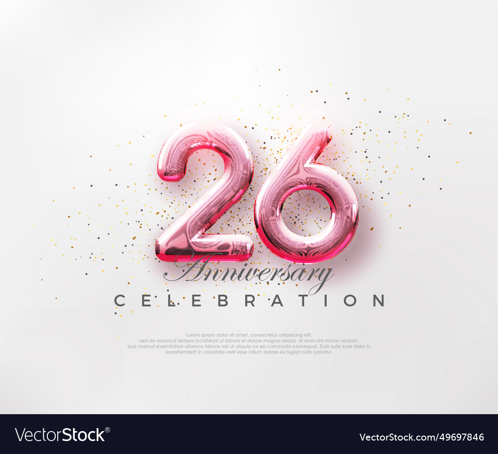 Balloons number 26th with red numbers on a bright Vector Image