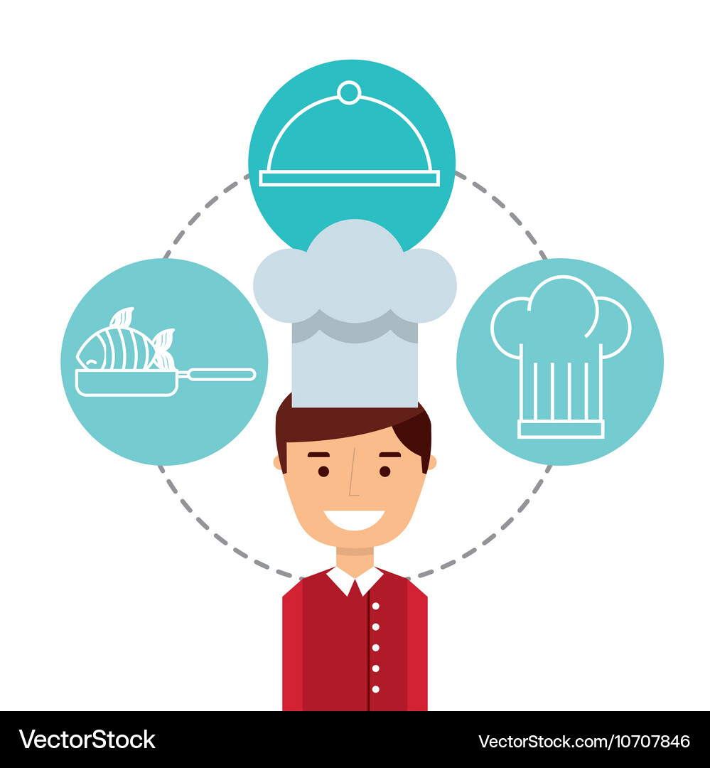 Chef avatar cooking food icon Royalty Free Vector Image