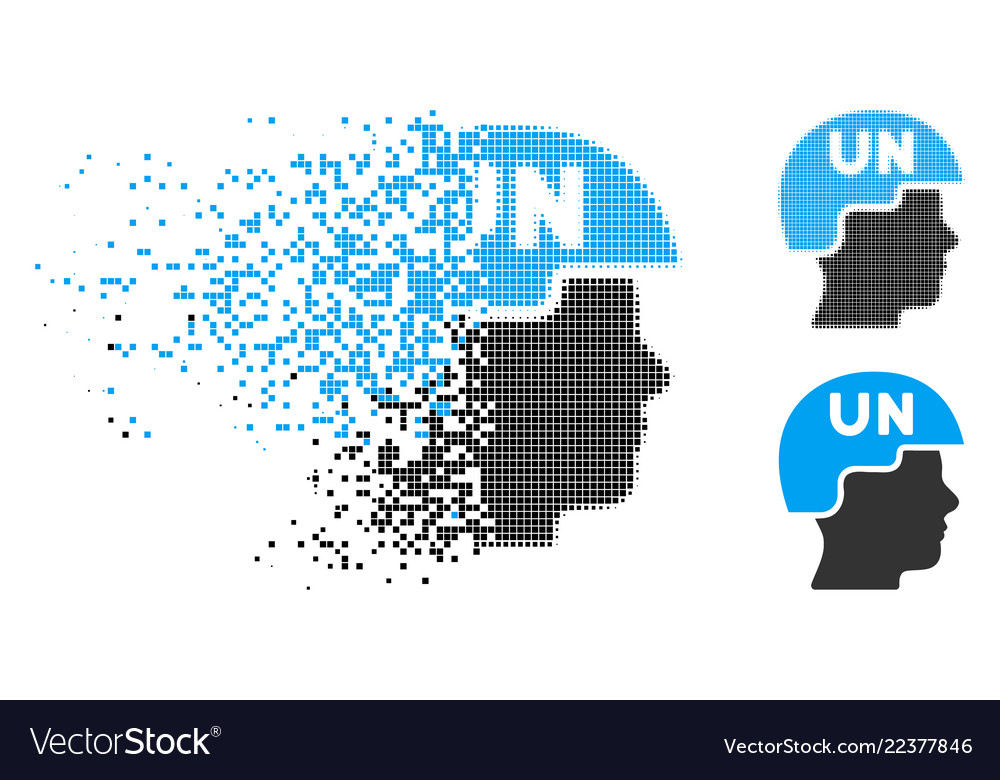 Disintegrating pixel halftone united nations Vector Image Disintegrating pixel halftone united nations Vector Image
