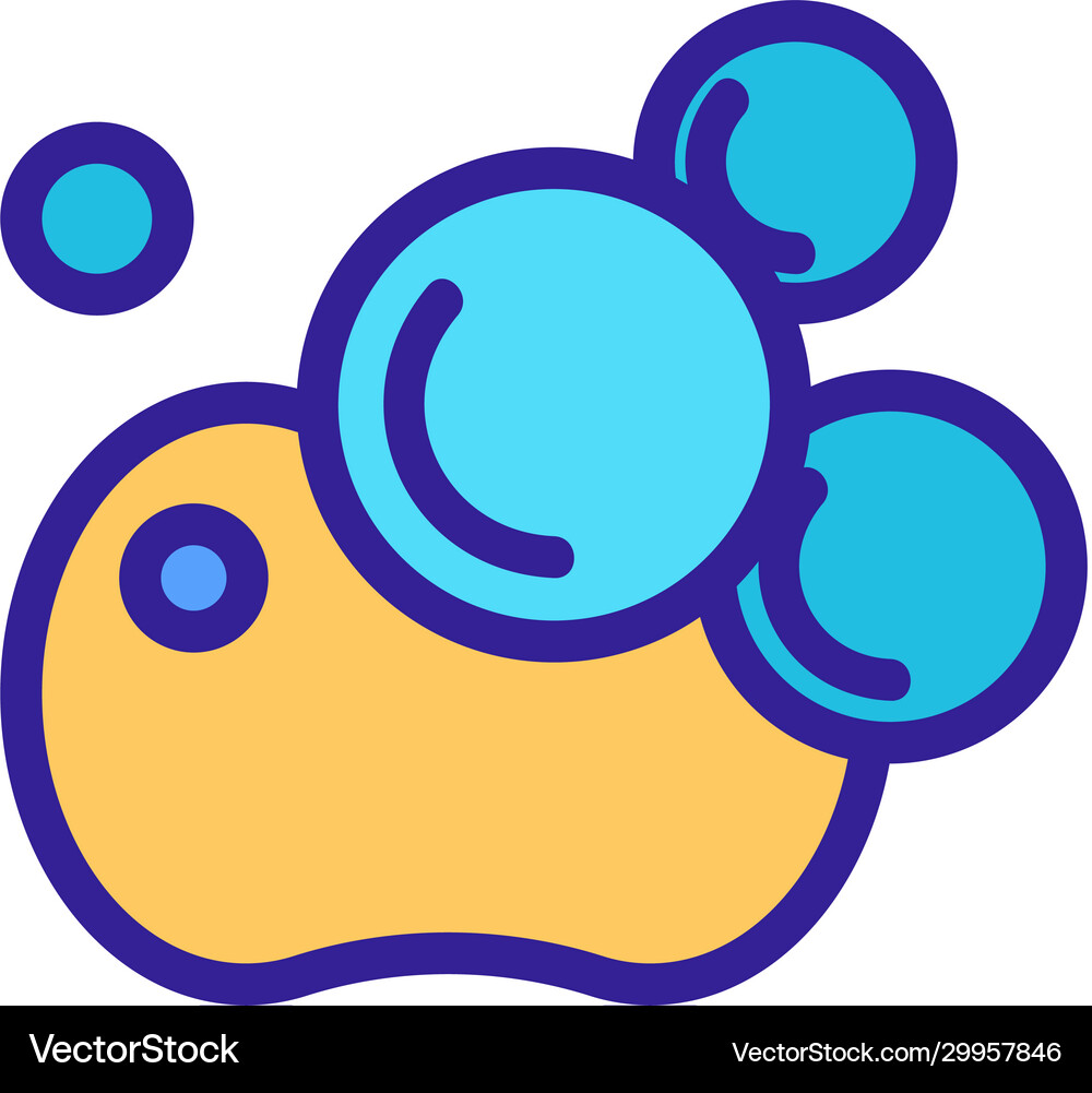 Foam bubbles icon isolated contour symbol Vector Image