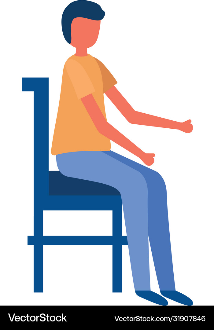 Isolated avatar man on chair design Royalty Free Vector