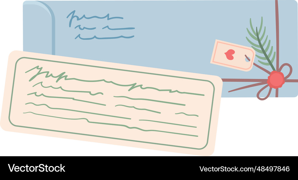 Letter in handmade envelope vintage paper mail Vector Image