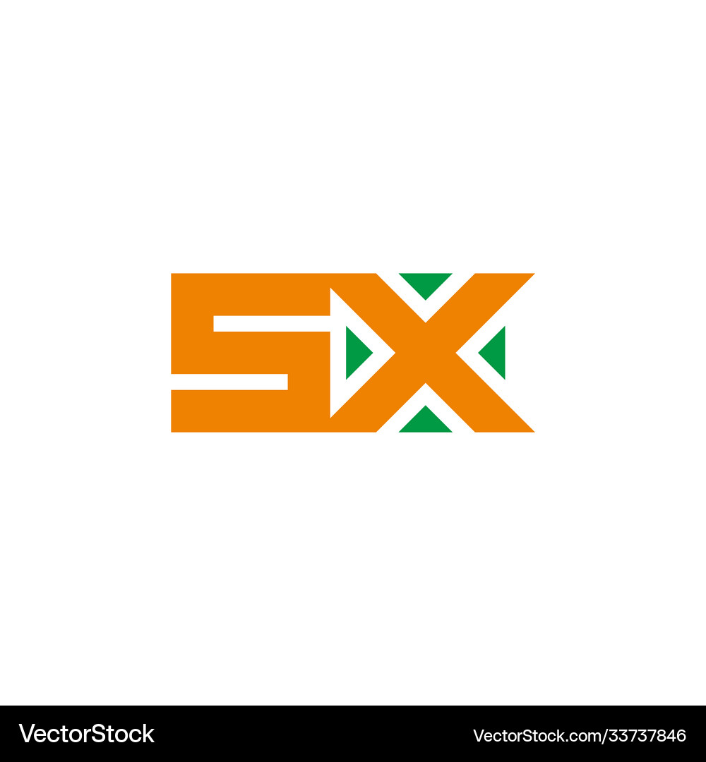Letter sx square geometric focus arrows symbol Vector Image