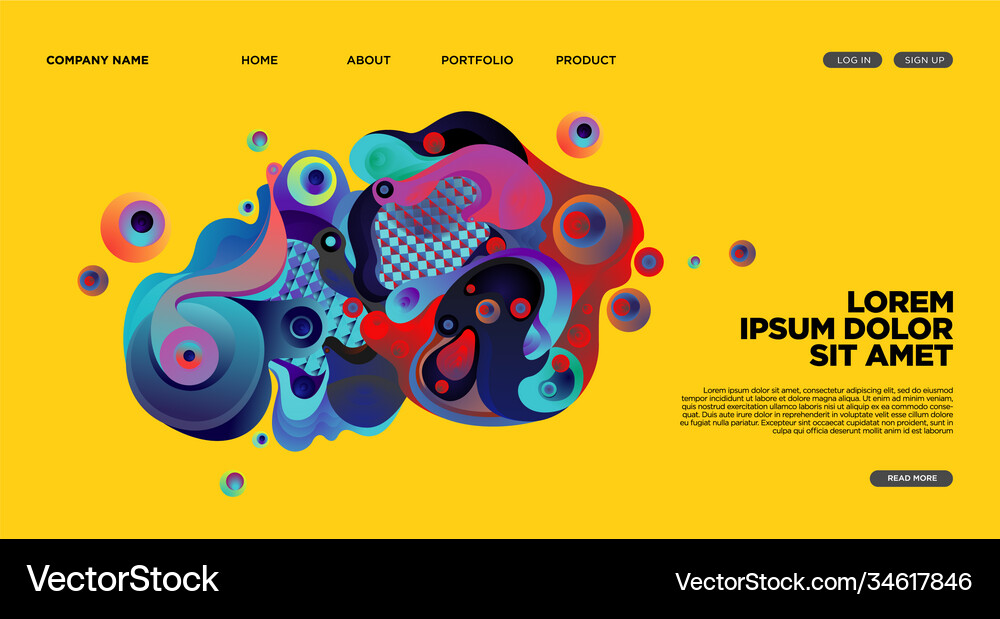 Modern abstract fluid colorful landing page Vector Image