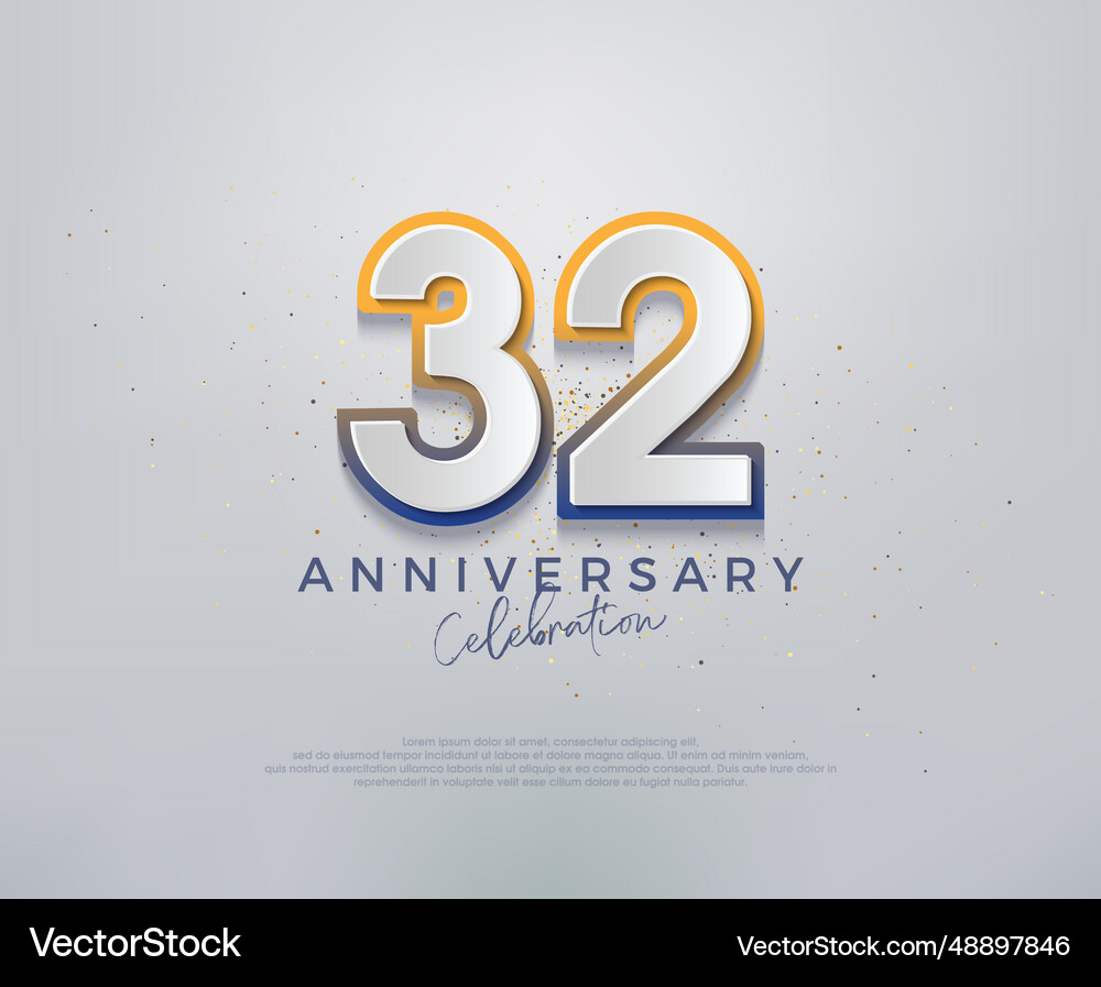 Modern and colorful premium design for 32nd Vector Image