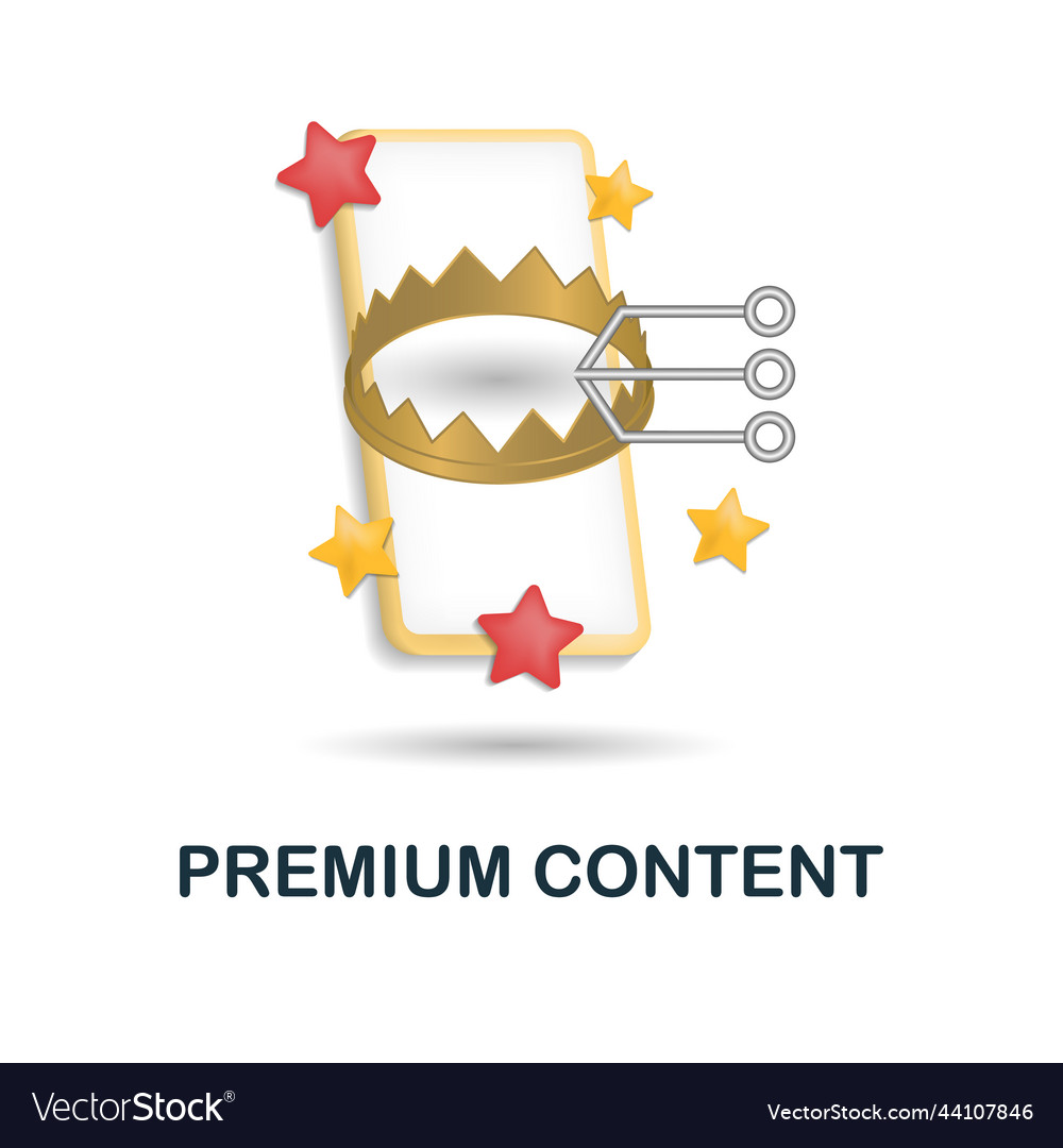 Premium content icon 3d from content marketing Vector Image