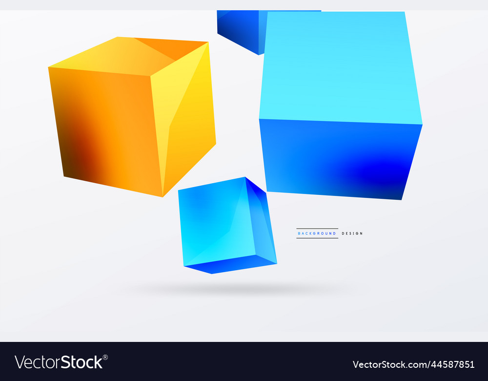 3d cubes abstract background composition Vector Image