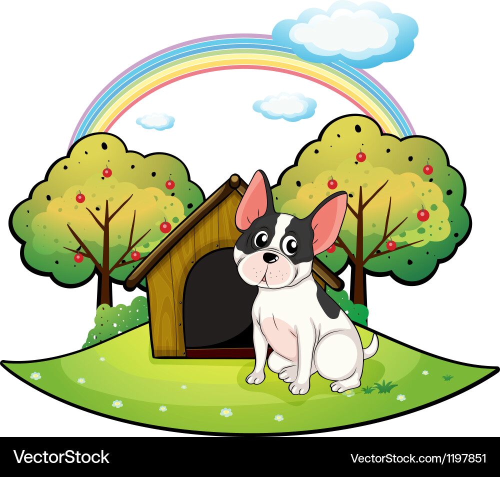 A dog beside house Royalty Free Vector Image - VectorStock