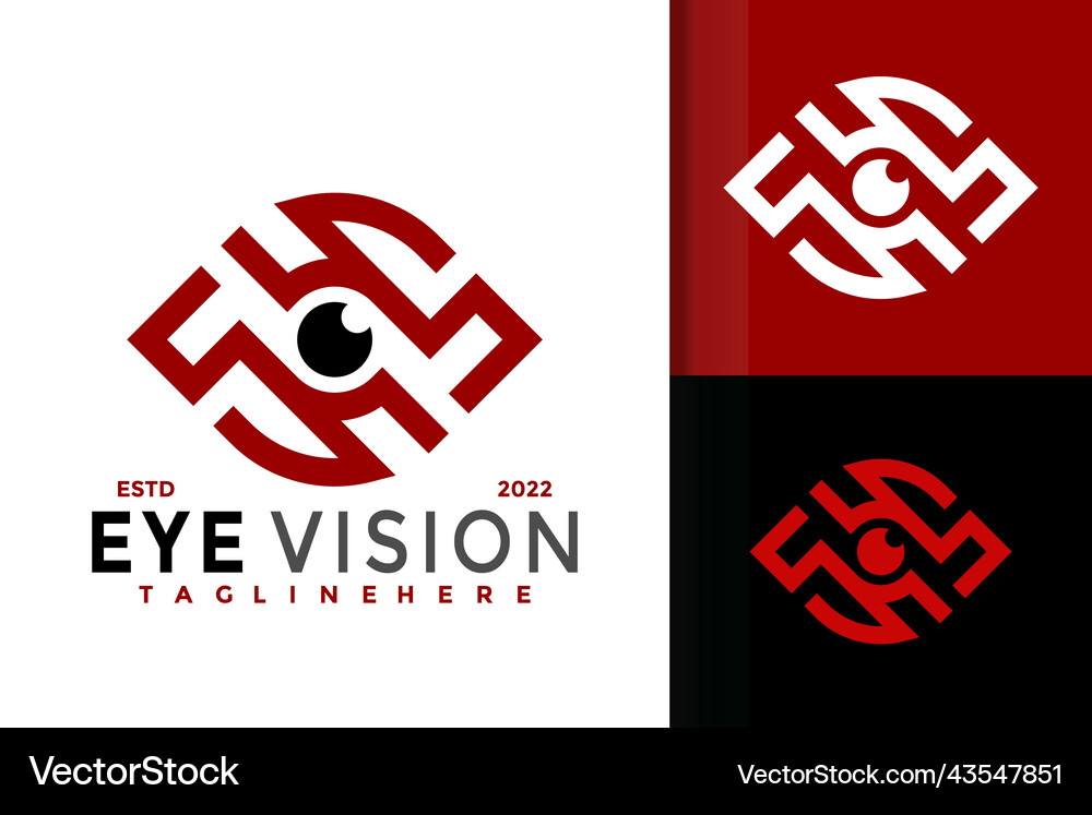 Abstract eye vision logo design brand identity Vector Image