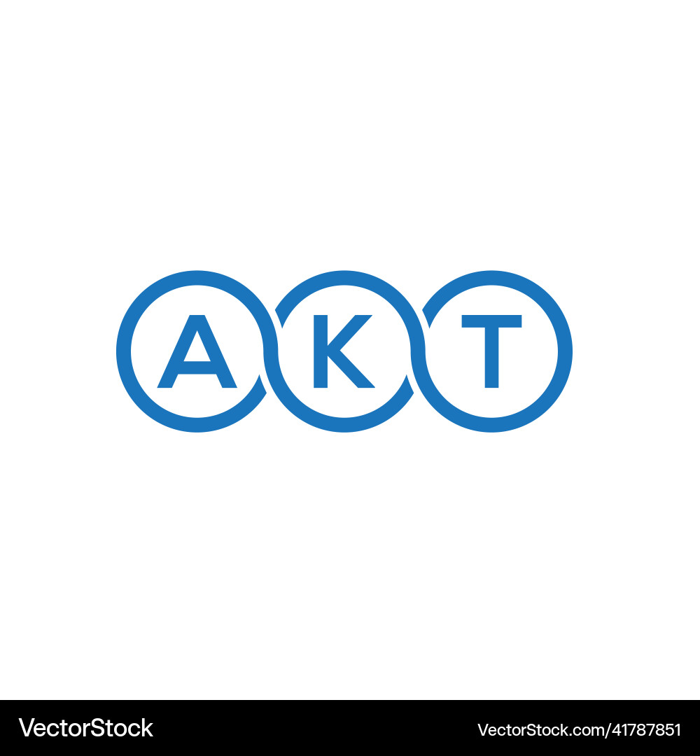 Akt letter logo design on white background Vector Image