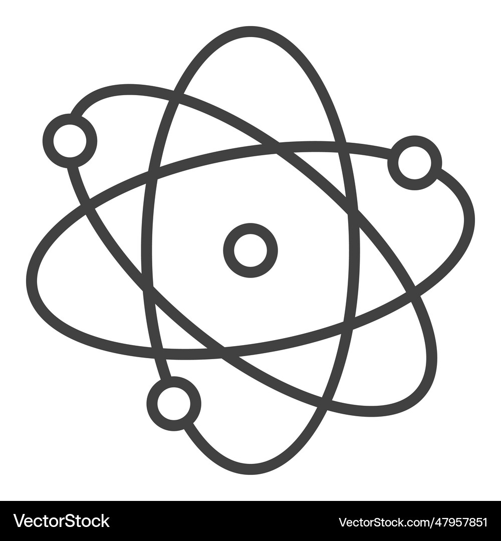 Atom molecule concept outline icon or symbol Vector Image