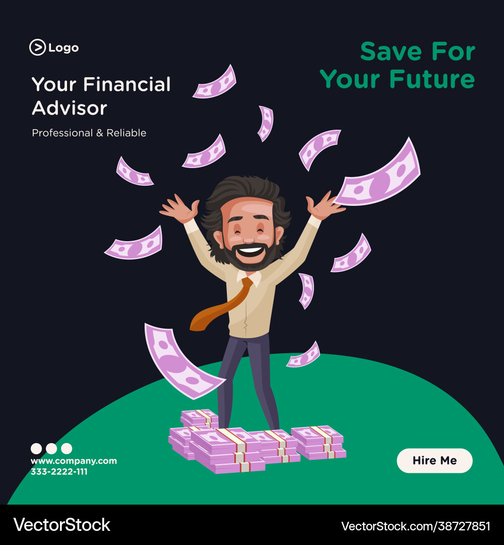 Banner design your financial advisor Royalty Free Vector