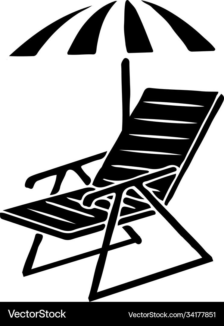 Beach chair icon isolated on background Royalty Free Vector