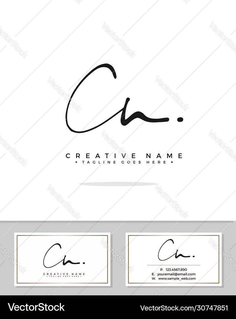 C n cn initial logo signature handwriting Vector Image