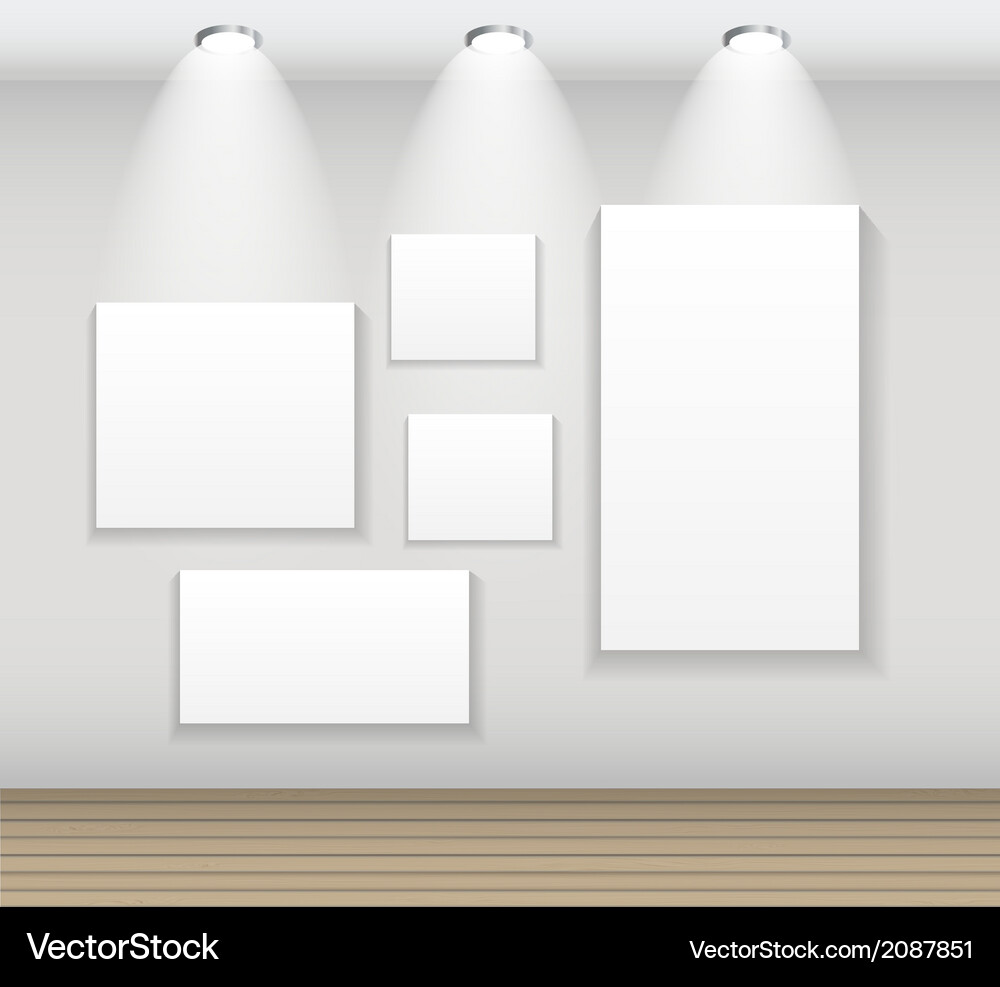 Frame on wall for your text and images Royalty Free Vector