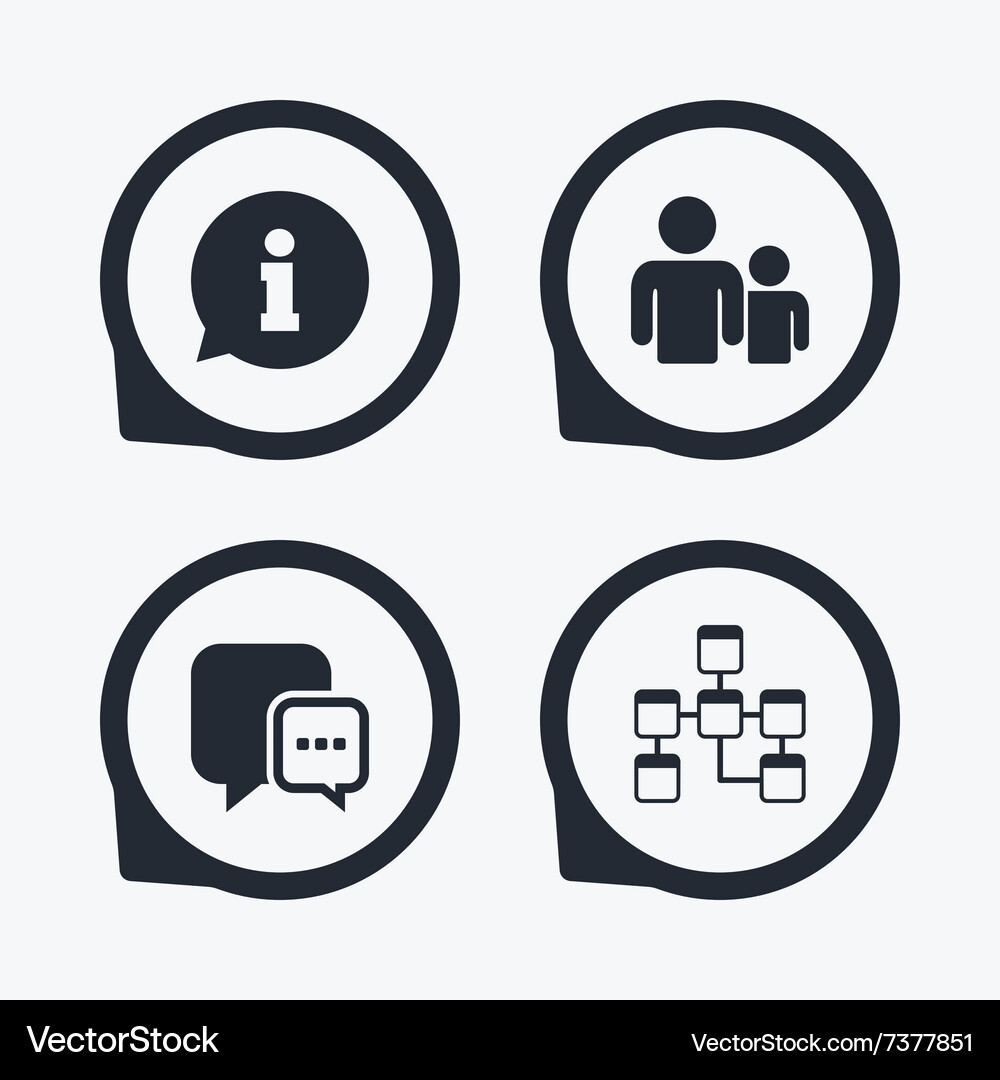 Information sign and group communication icons Vector Image
