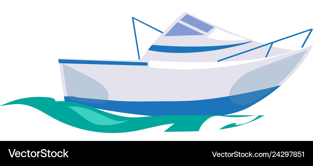 Motorboat ship on the water Royalty Free Vector Image