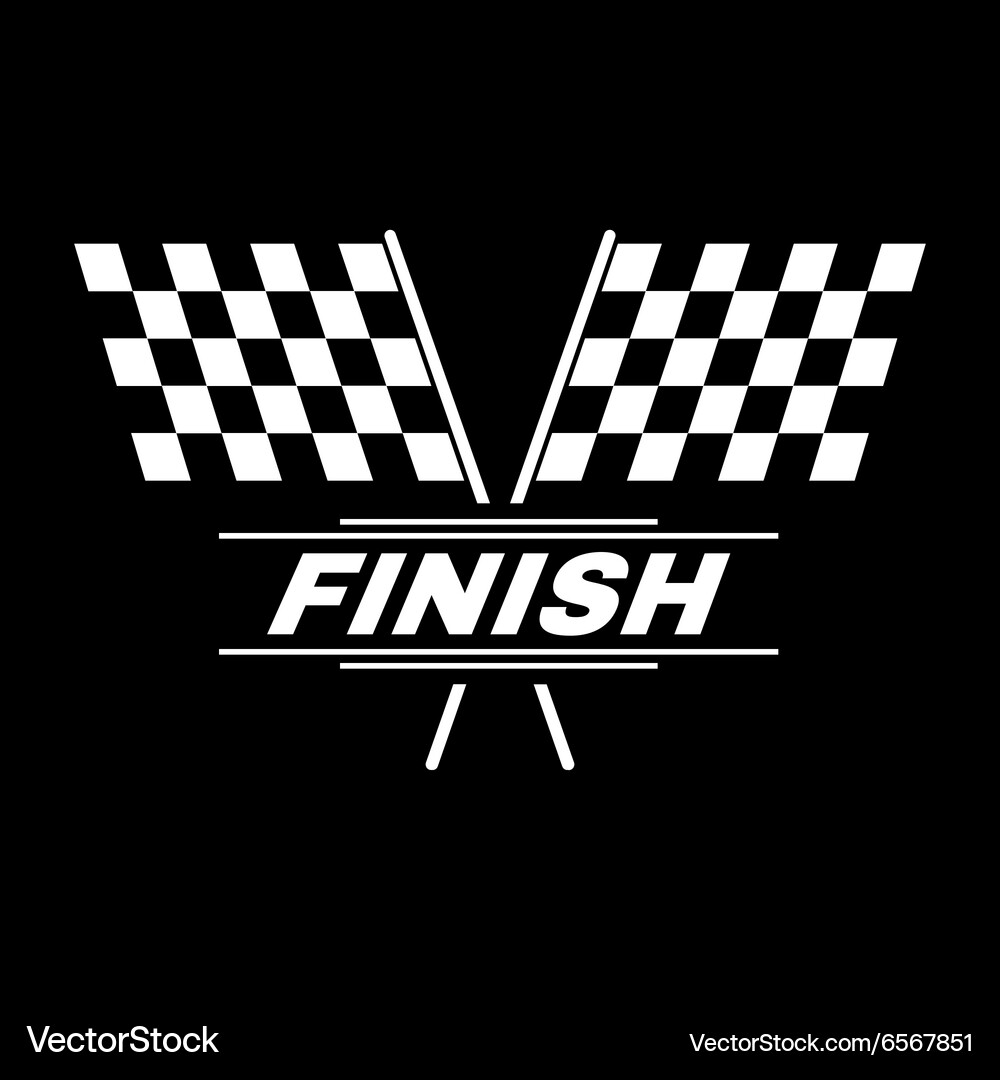 Race flag icon finish symbol flat Royalty Free Vector Image