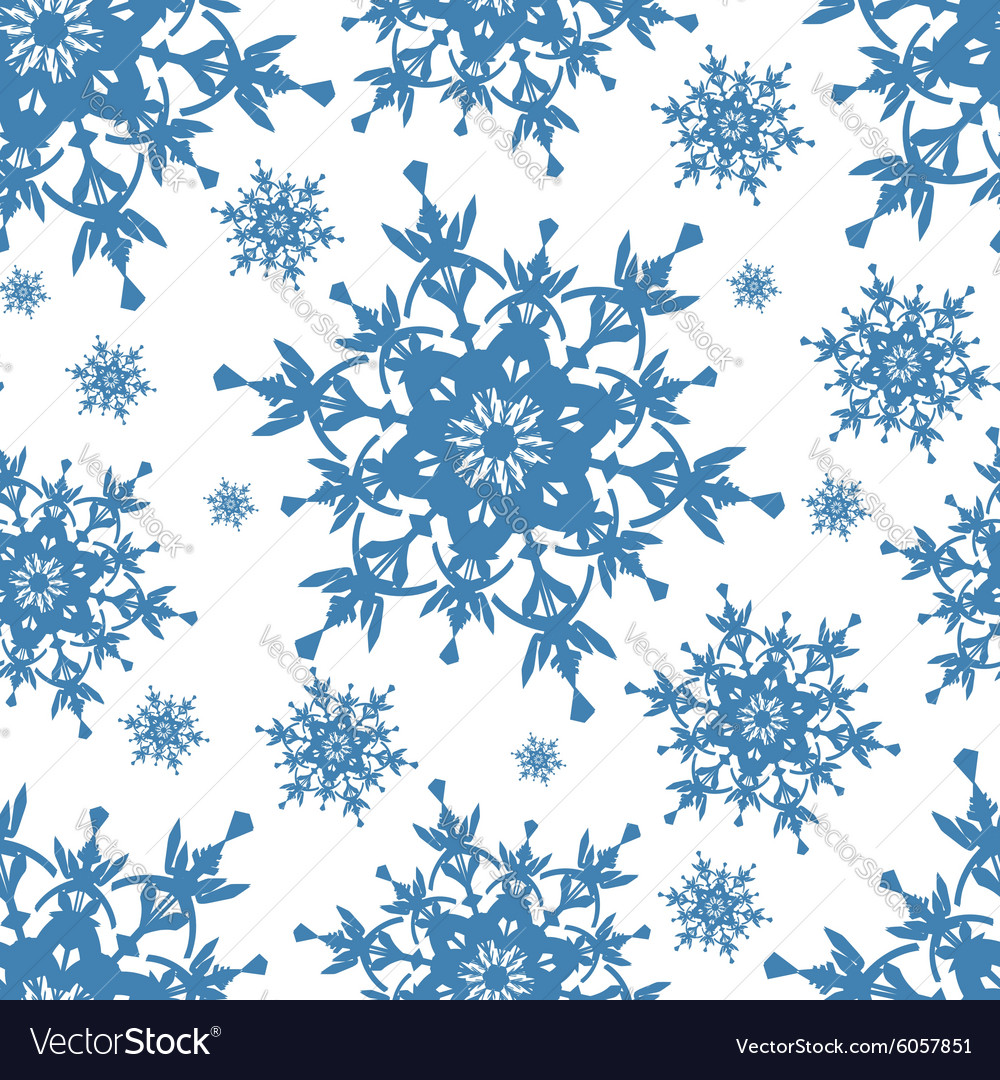 Seamless pattern texture with blue snowflakes Vector Image