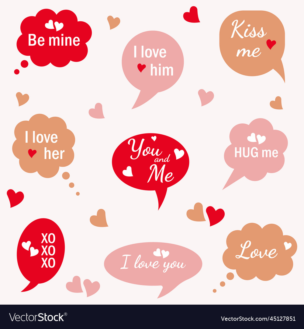 Speech bubbles for valentines day 1 Royalty Free Vector