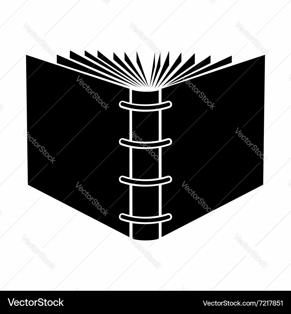 The end open spiral book black simple icon Vector Image