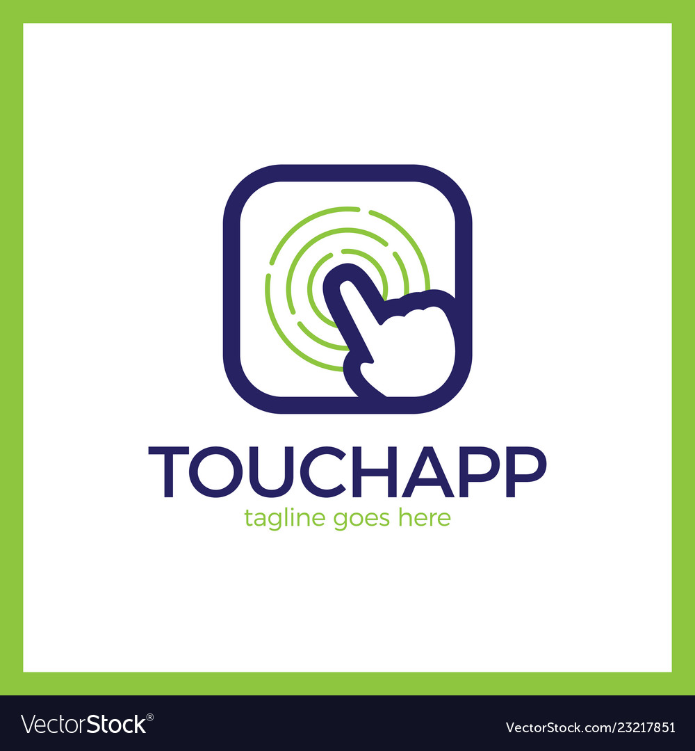 Touch app logo Royalty Free Vector Image - VectorStock