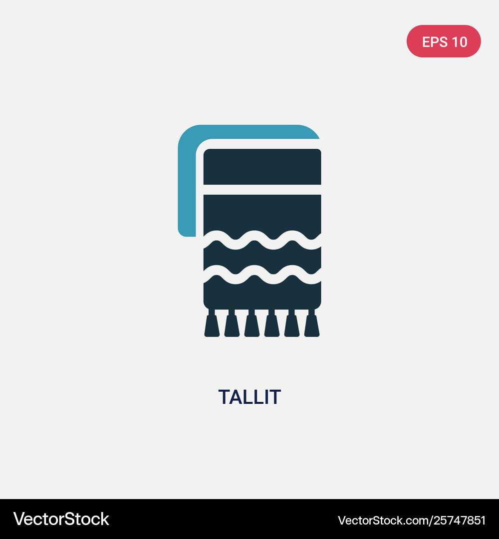Two color tallit icon from religion concept Vector Image