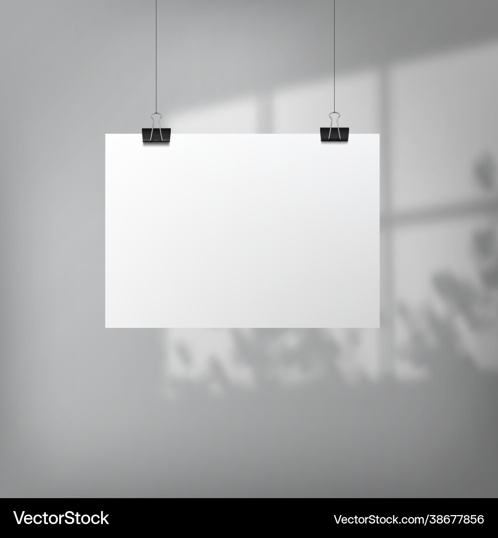 Abstract poster design with hanging paper Vector Image