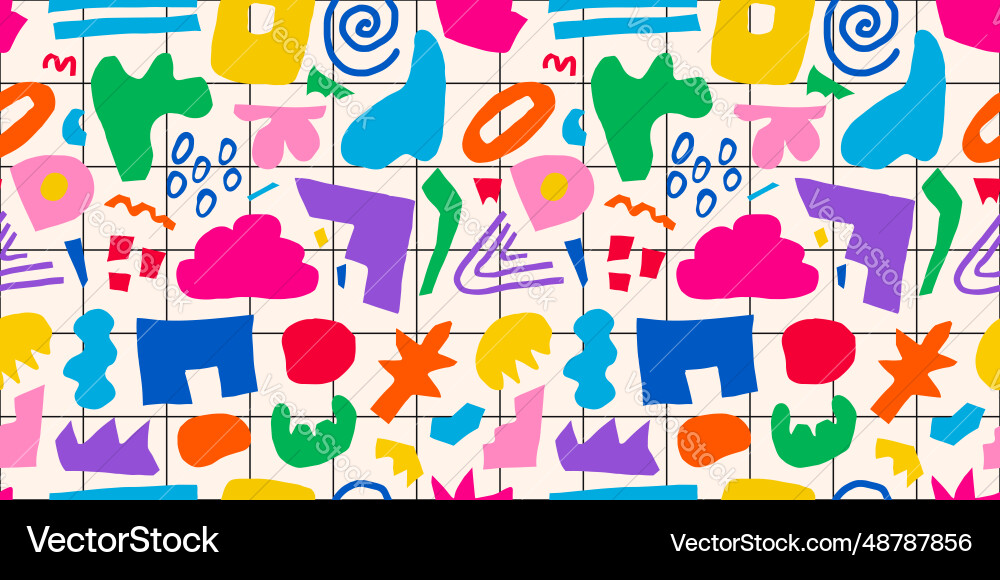 Abstract seamless pattern of colorful hand drawn Vector Image