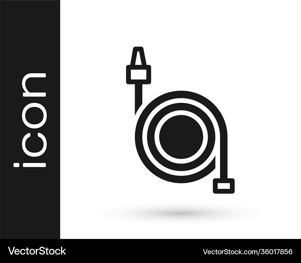 Black fire hose reel icon isolated on white Vector Image