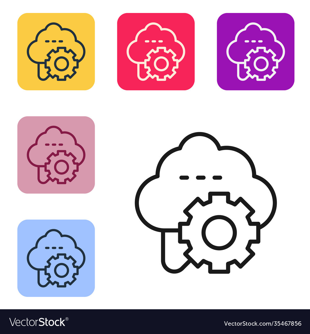 Black line cloud technology data transfer Vector Image