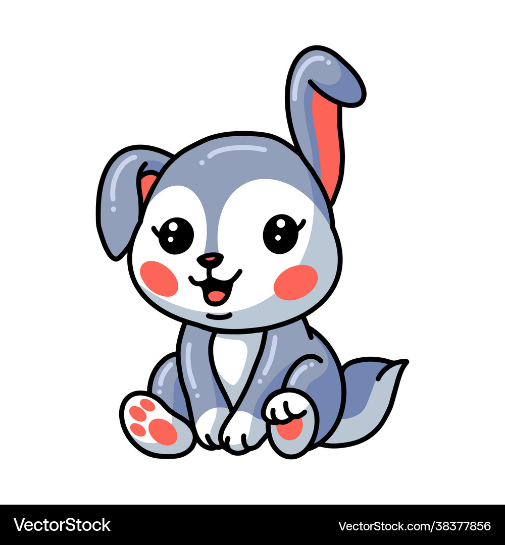 Cute little rabbit cartoon sitting Royalty Free Vector Image