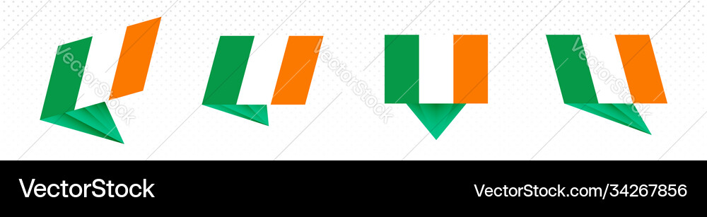 Flag ireland in modern abstract design set Vector Image